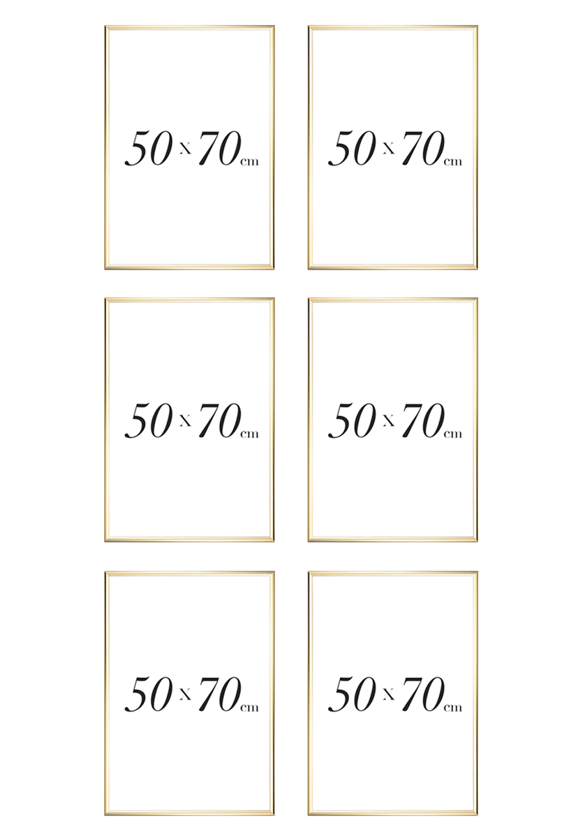 Set Of 6 Gold Metallic Frames 50x70cm – GlamPosters