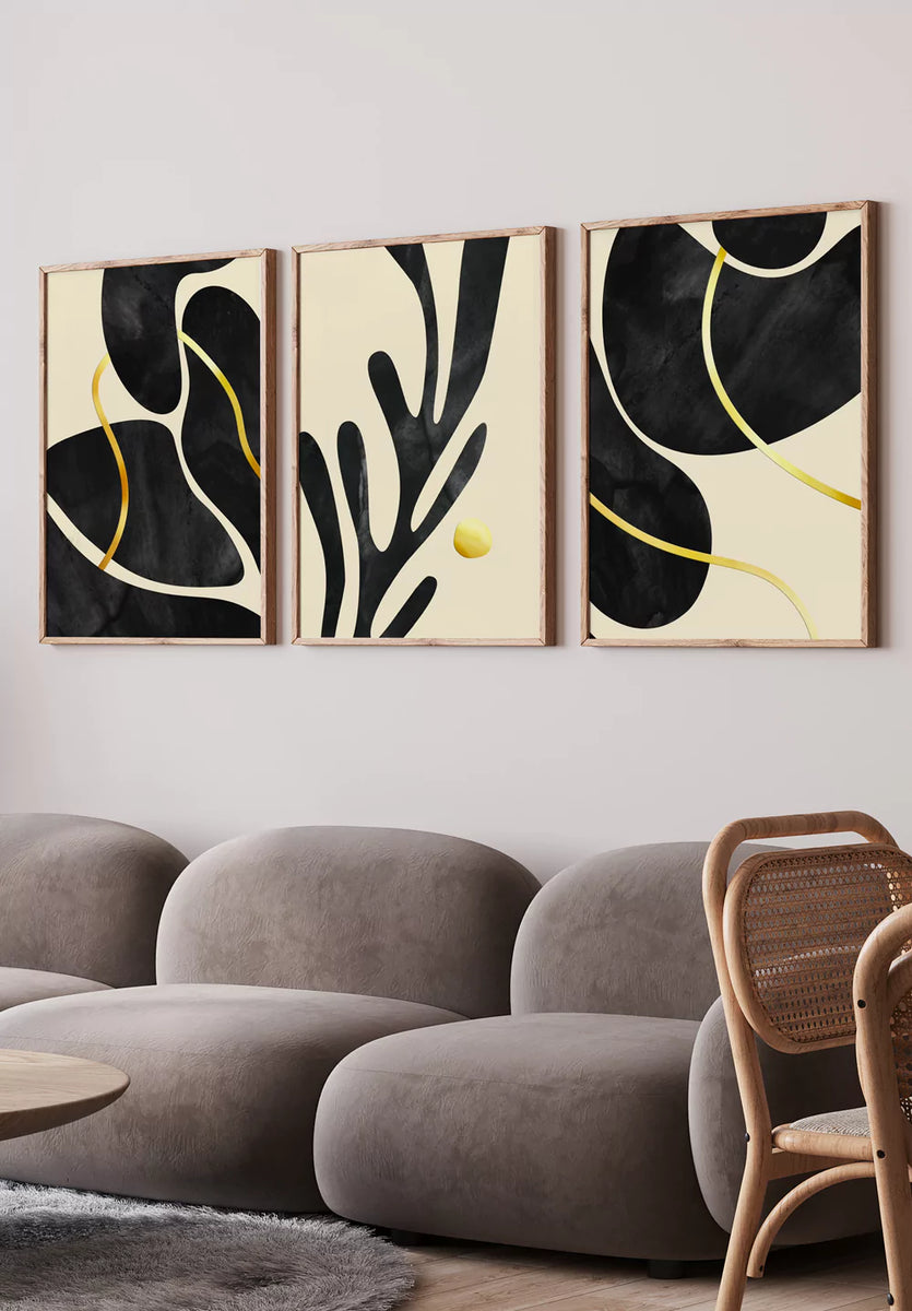 Black Gems Real Gold Set Of 3 Posters 50x70cm – GlamPosters