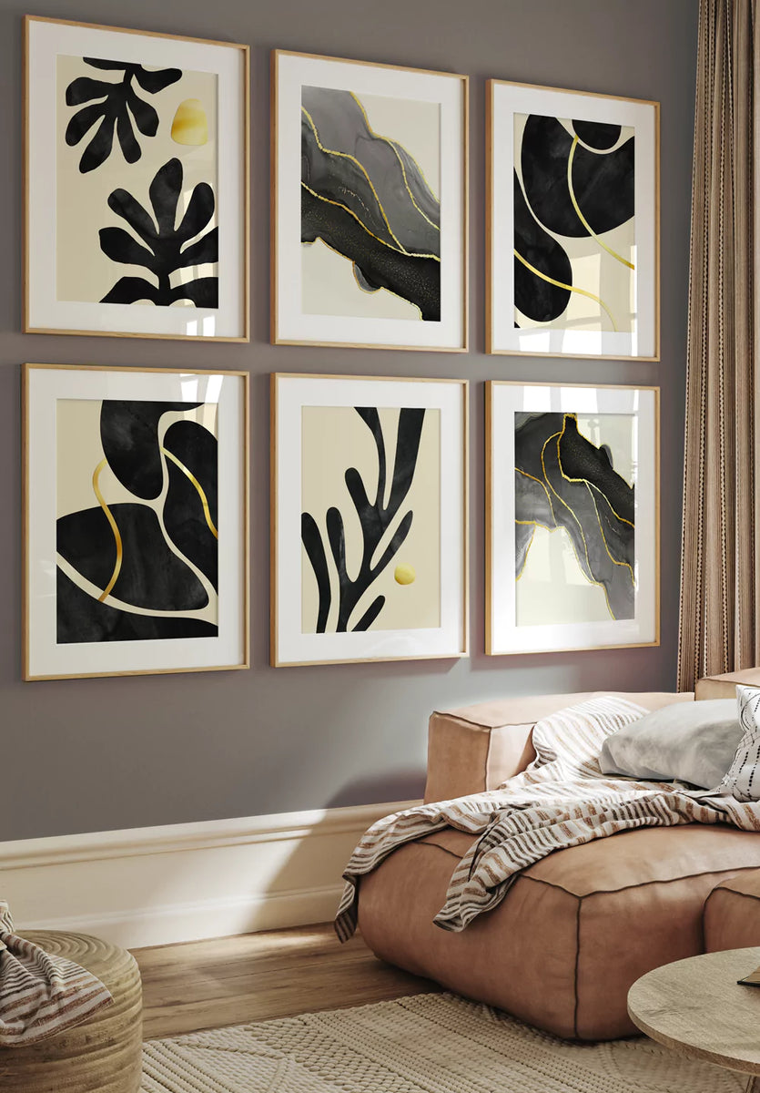 Black Gems Real Gold Set Of 6 Posters 50x70cm – GlamPosters
