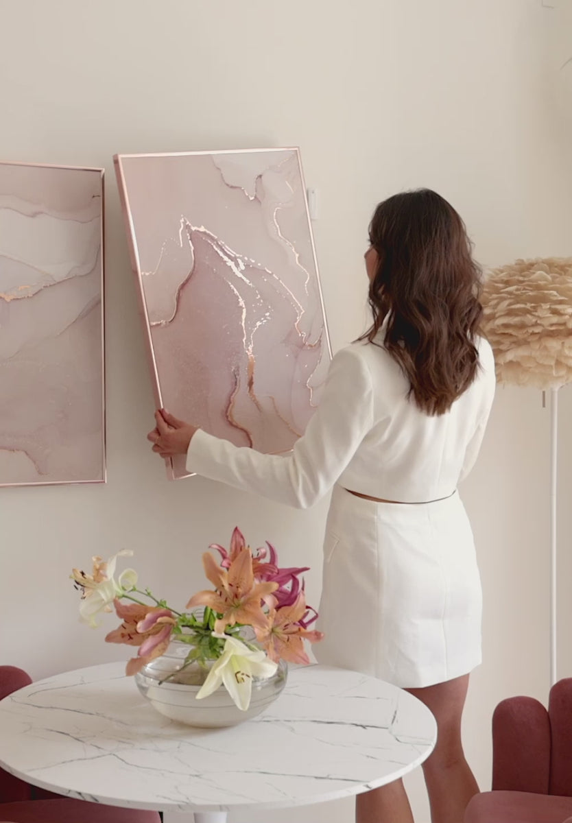Light Coral Right Real Rose Gold Poster - GlamPosters.com