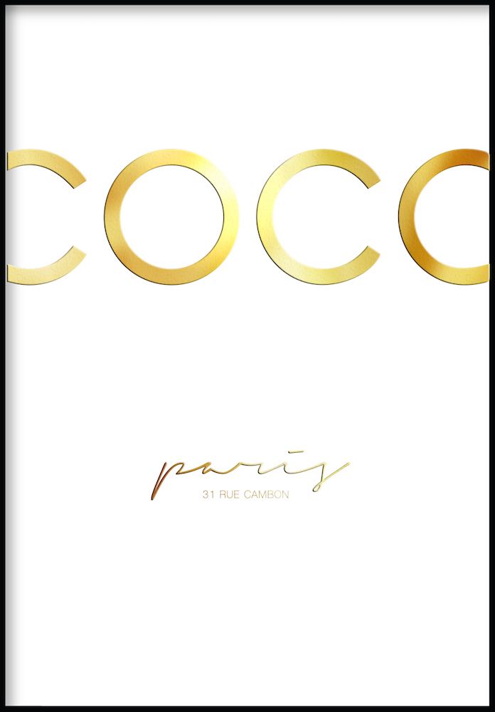 Coco Paris Real Gold Poster 50x70cm – GlamPosters