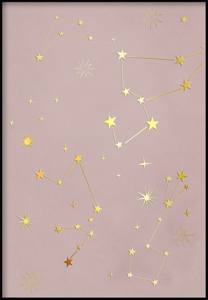 Golden Stars Real Gold Poster - GlamPosters.com