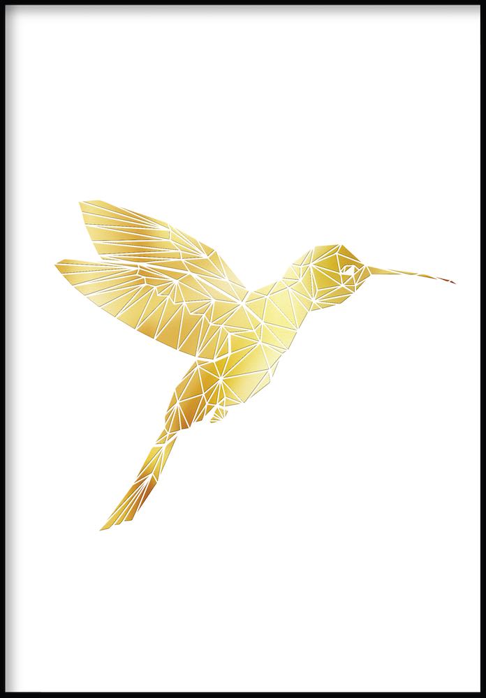 Hummingbird Real Gold Poster 50x70cm – GlamPosters