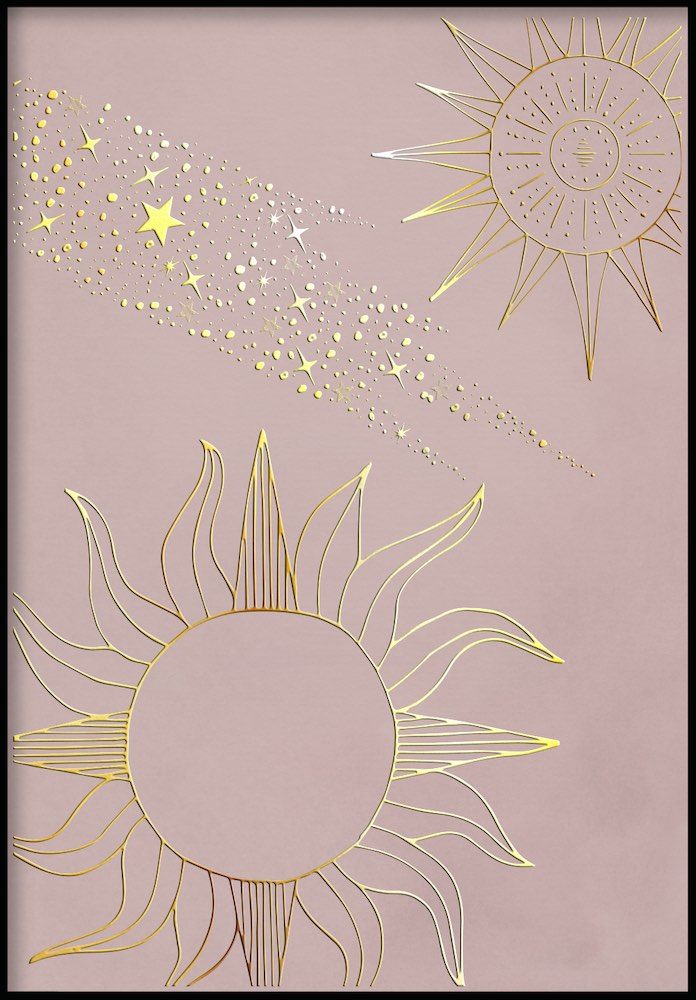 Sun Galaxy Real Gold Poster - GlamPosters.com