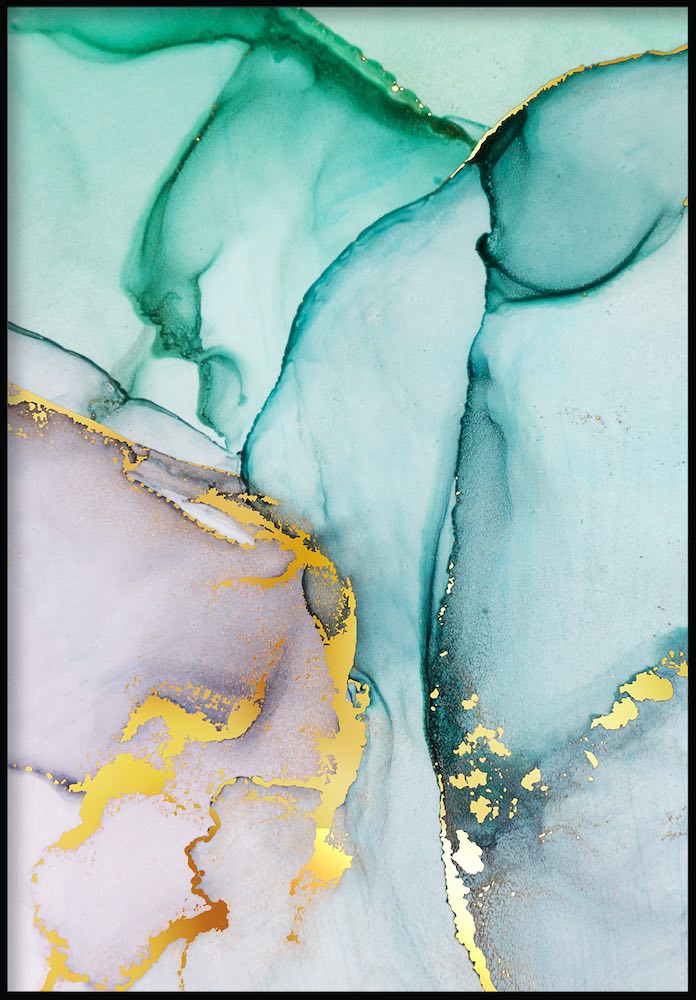 Watercolor Green Real Gold Poster 50x70cm – GlamPosters